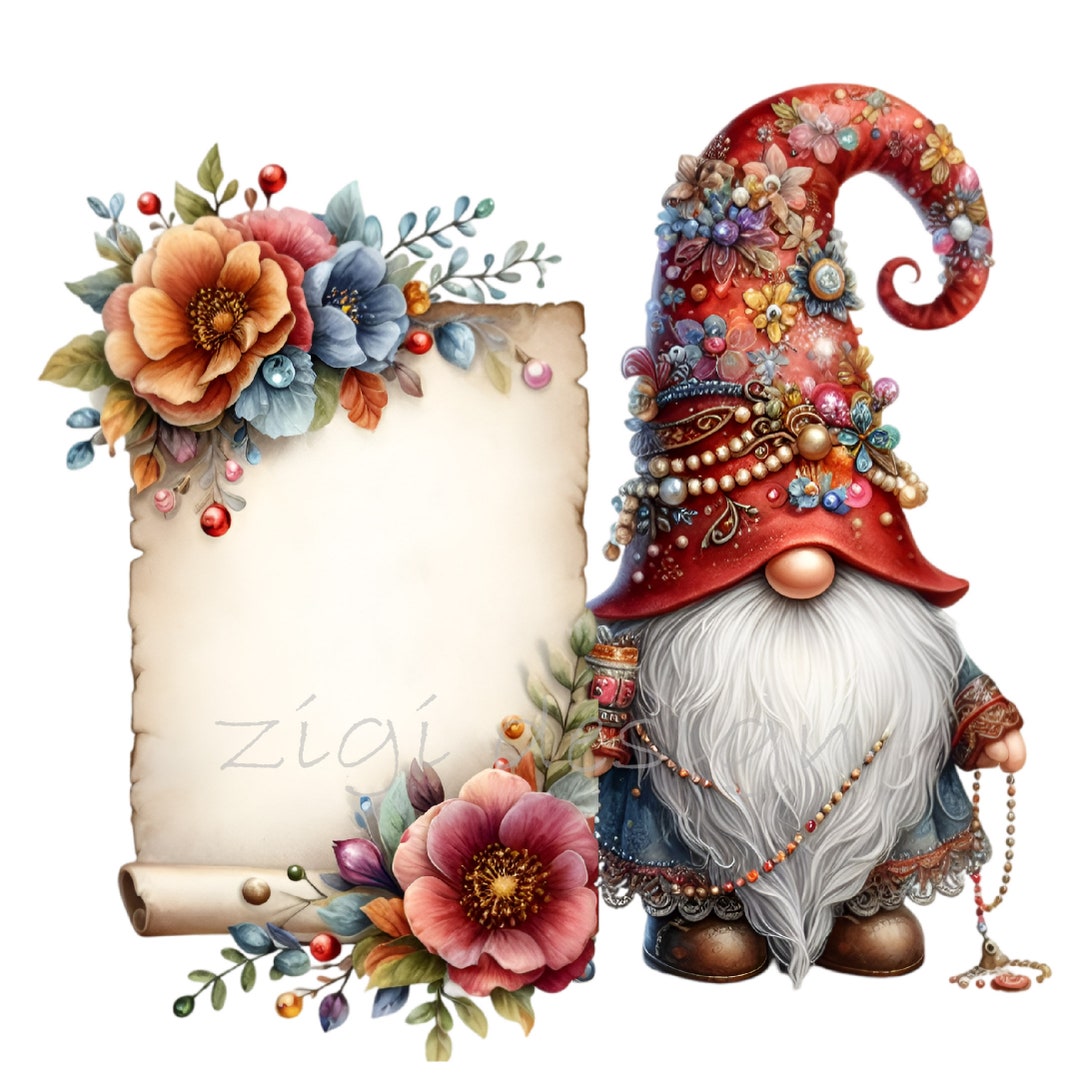 Gnome Clipart, 12 PNG Gnome Label Clip Art, Gnome Png, Sublimation ...