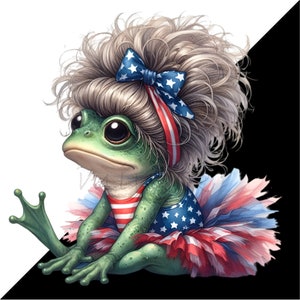 Patriotic Frog Clip Art 12 PNG USA Flag - Etsy