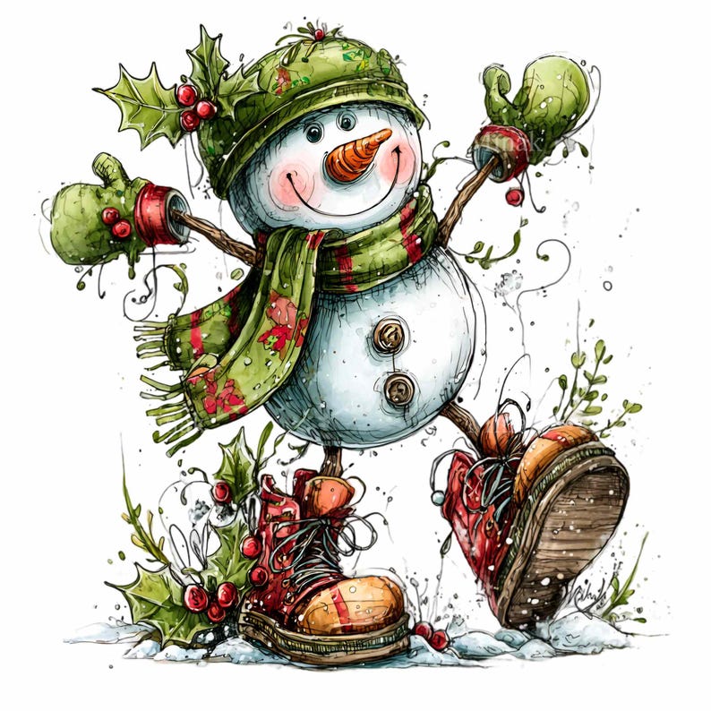 18 PNG Christmas Snowman PNG Clipart – Cute Winter Holiday Digital Art ...