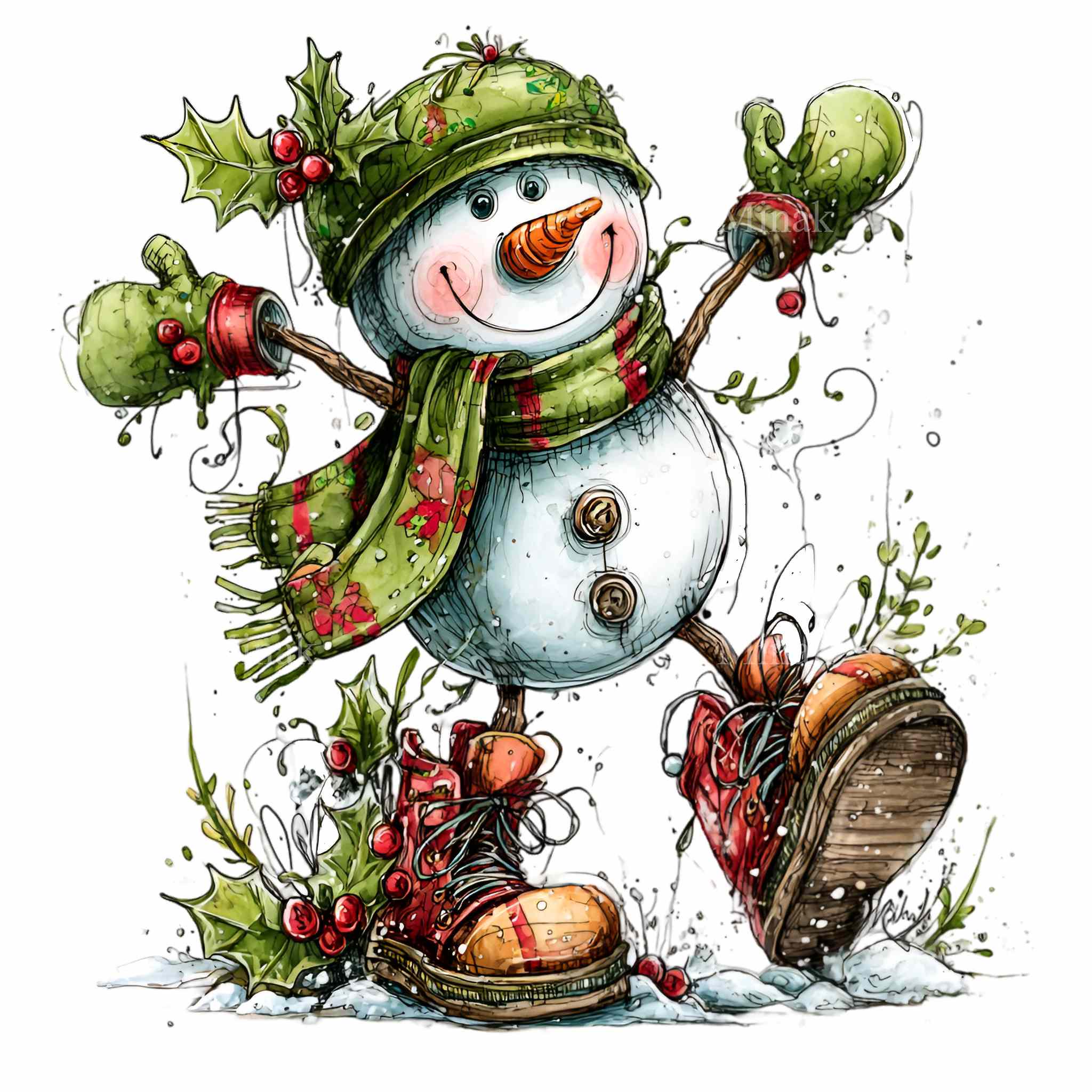 18 PNG Christmas Snowman PNG Clipart – Cute Winter Holiday Digital Art ...
