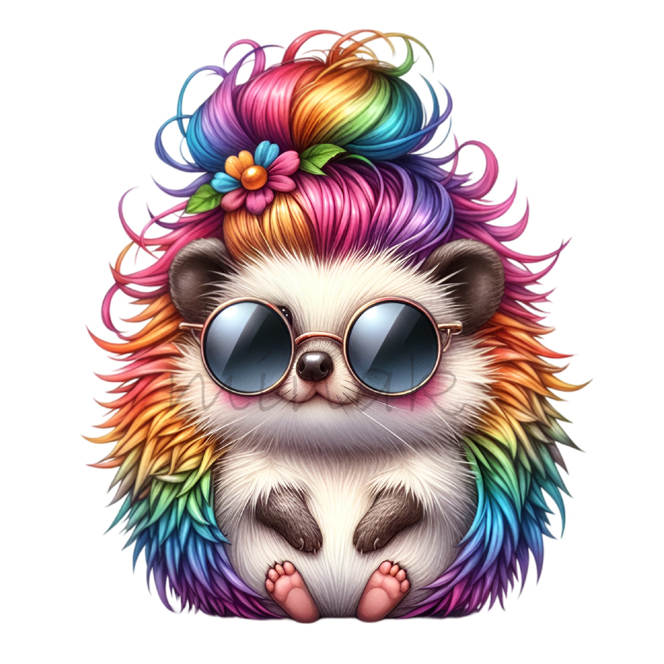 12 PNG Rainbow Hedgehog Clipart – Cute Animal PNG Illustration ...