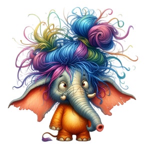 15 PNG Rainbow Elephant Clipart - Cute Animal Illustration - Kids Party ...