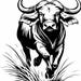 4 SVG Charging Bull Silhouette – Buffalo SVG Cut File – Strong Animal ...
