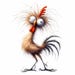 10 Funny Fluffy Rooster PNG Clipart | Quirky Rooster With Wild Feathers ...