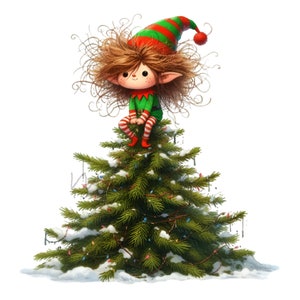 15 PNG Christmas Tree Elf Clipart – Cute Holiday Elf PNG – Kids ...
