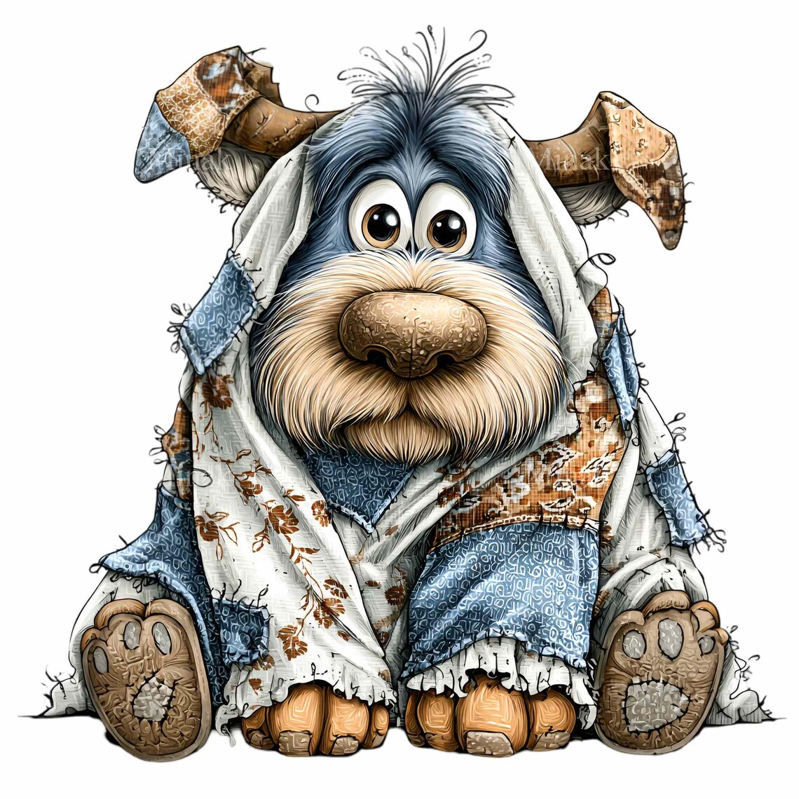 12 PNG Patchwork Dog Clipart - Cute Puppy PNG Illustration - Rustic ...