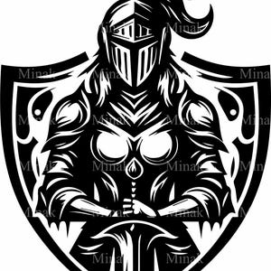 6 SVG Female Warrior SVG Cut File, Armored Lady With Twin Swords ...