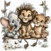 10 PNG Safari Baby Animals Clipart – Lion, Elephant, Leopard PNG ...
