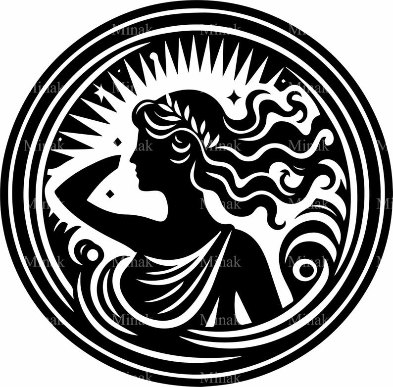 5 SVG Diosa Griega SVG – clipart mitológico de una musa antigua con ...