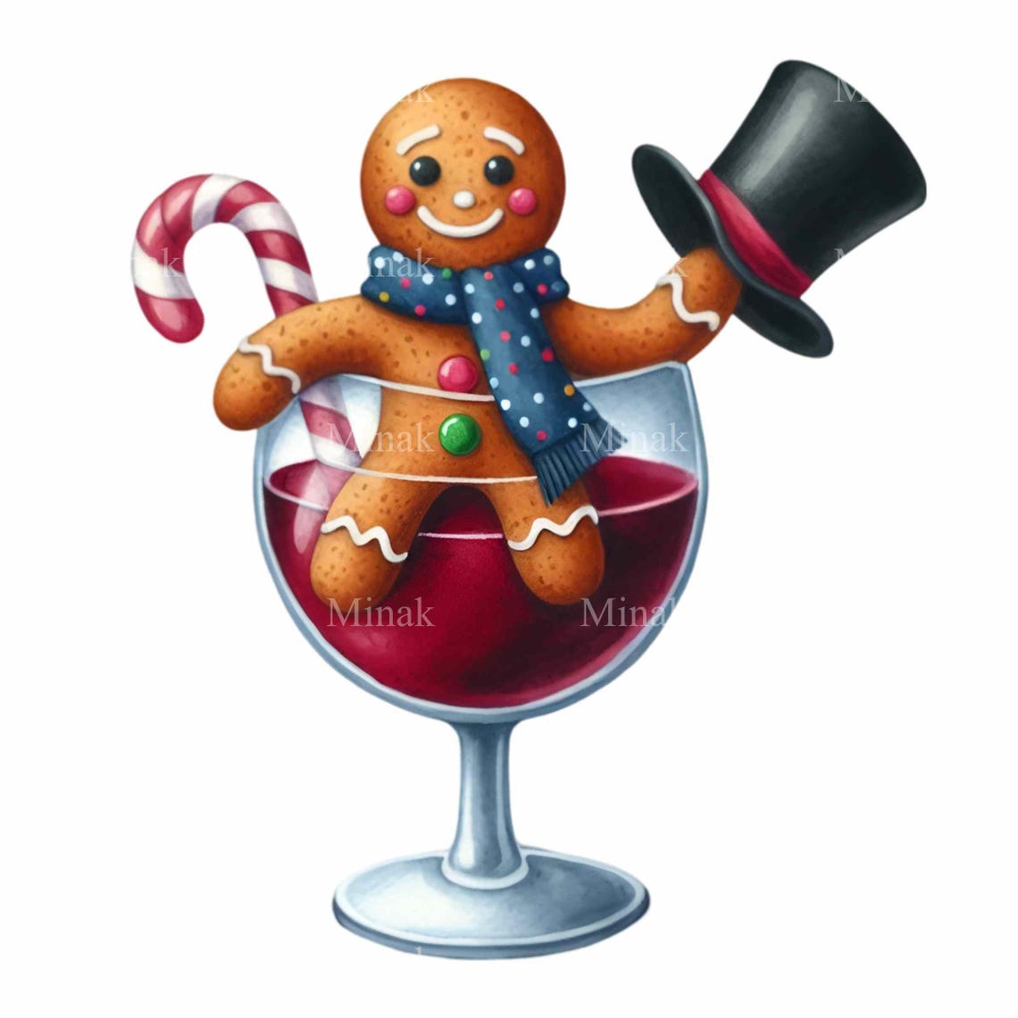 12 PNG Gingerbread Man Wine Clipart - Christmas Cookie - Funny Holiday ...