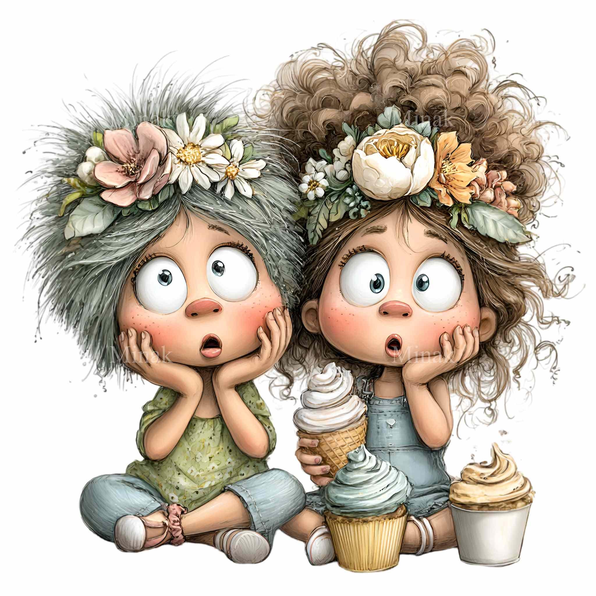 15 PNG Ice Cream Monsters – Cute Monster PNG Clipart – Digital Download ...