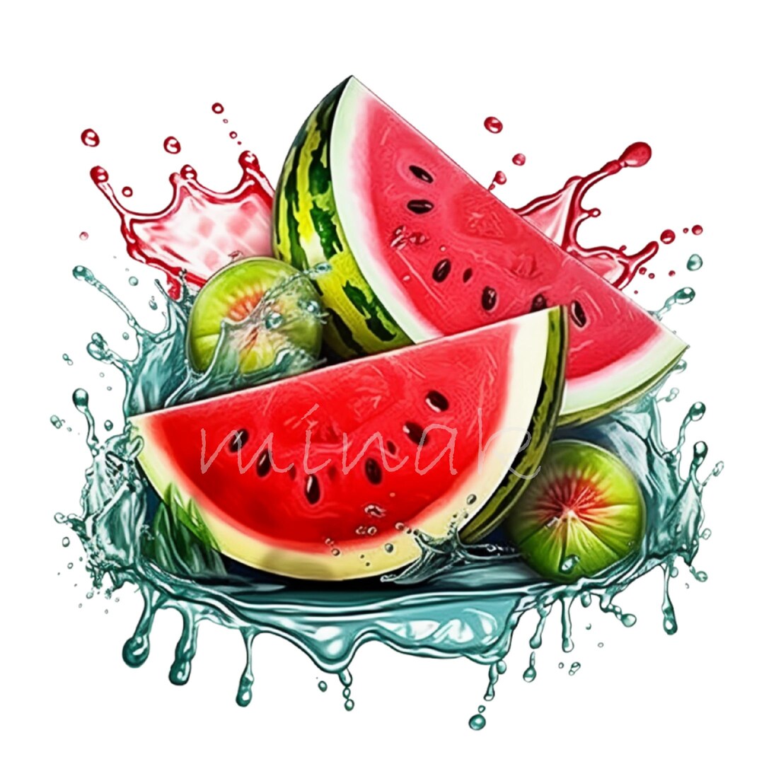 Watermelon Clipart Bundle PNG, 19 Watercolor Summer Fruit Food ...