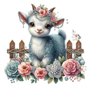 Princess Goat Twins Clipart Adorable Goat Illustration 10 PNG - Etsy