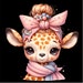 Giraffe Clip Art, Messy Bun Clipart, 10 PNG Cute Baby, Giraffe Girl ...