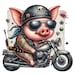 12 PNG Biker Pig Clipart, Motorcycle Piglet Sublimation, Tattooed Hog ...