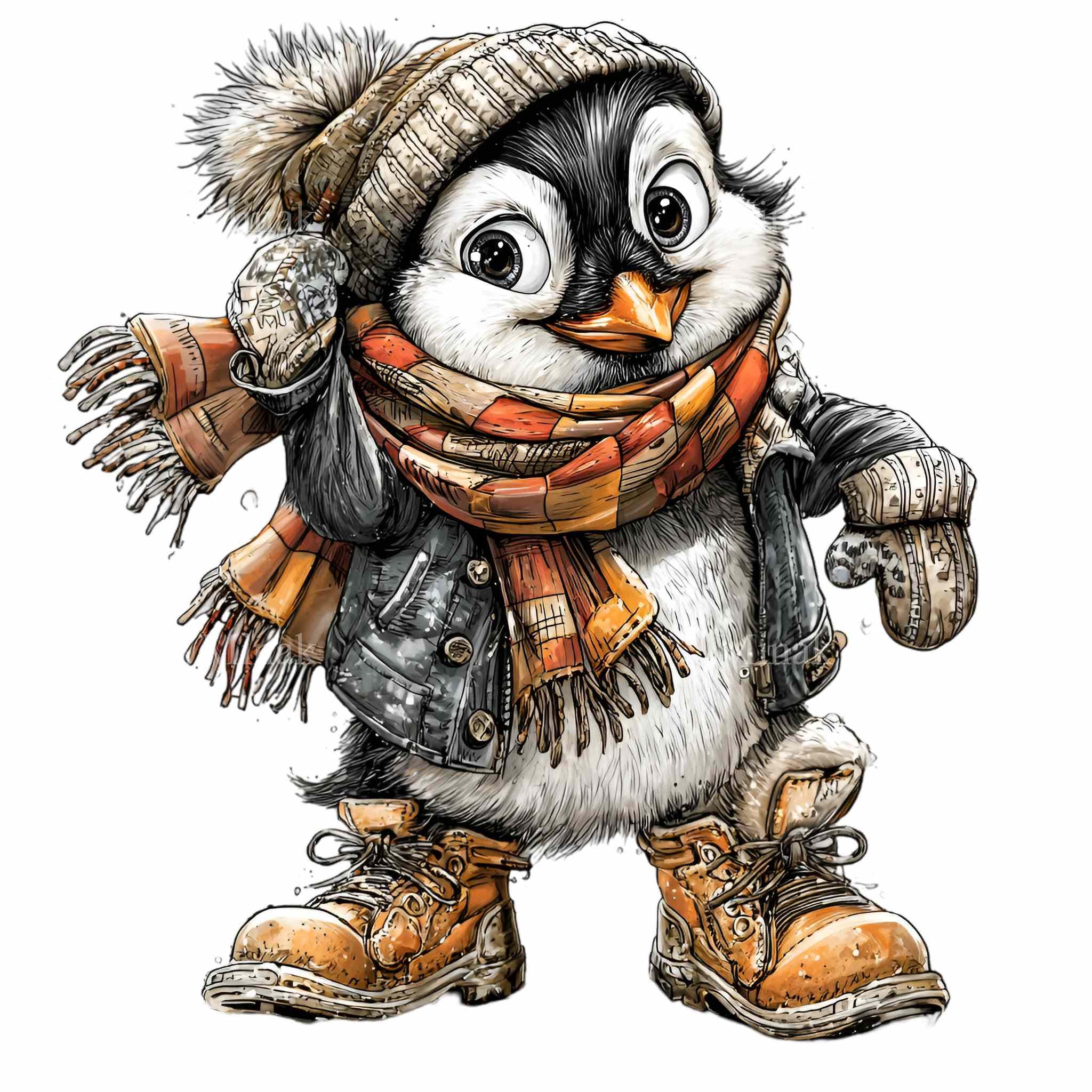 15 PNG Penguin Winter PNG – Cute Penguin Clipart With Scarf and Boots ...