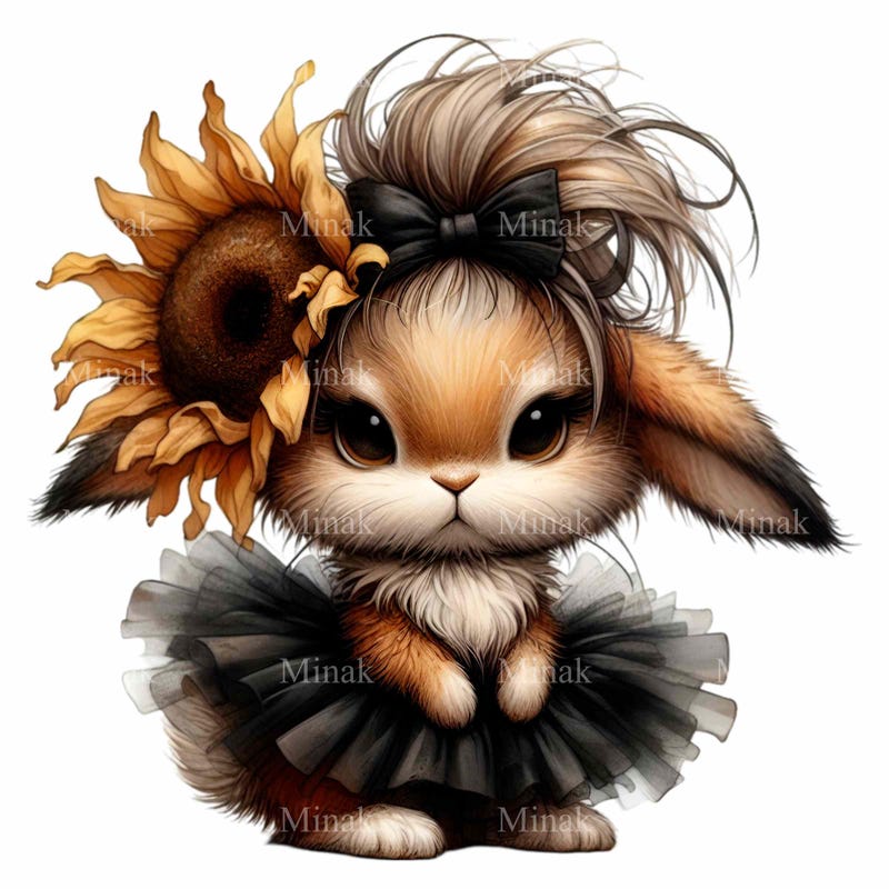 Sunflower Bunny - Etsy