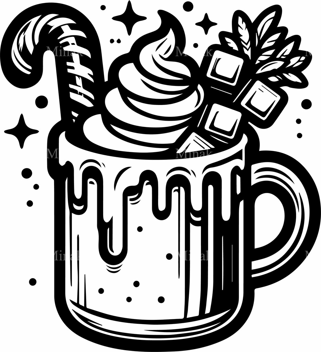 7 SVG Holiday Mug SVG – Hot Cocoa Cut File – Christmas Drink Clipart ...