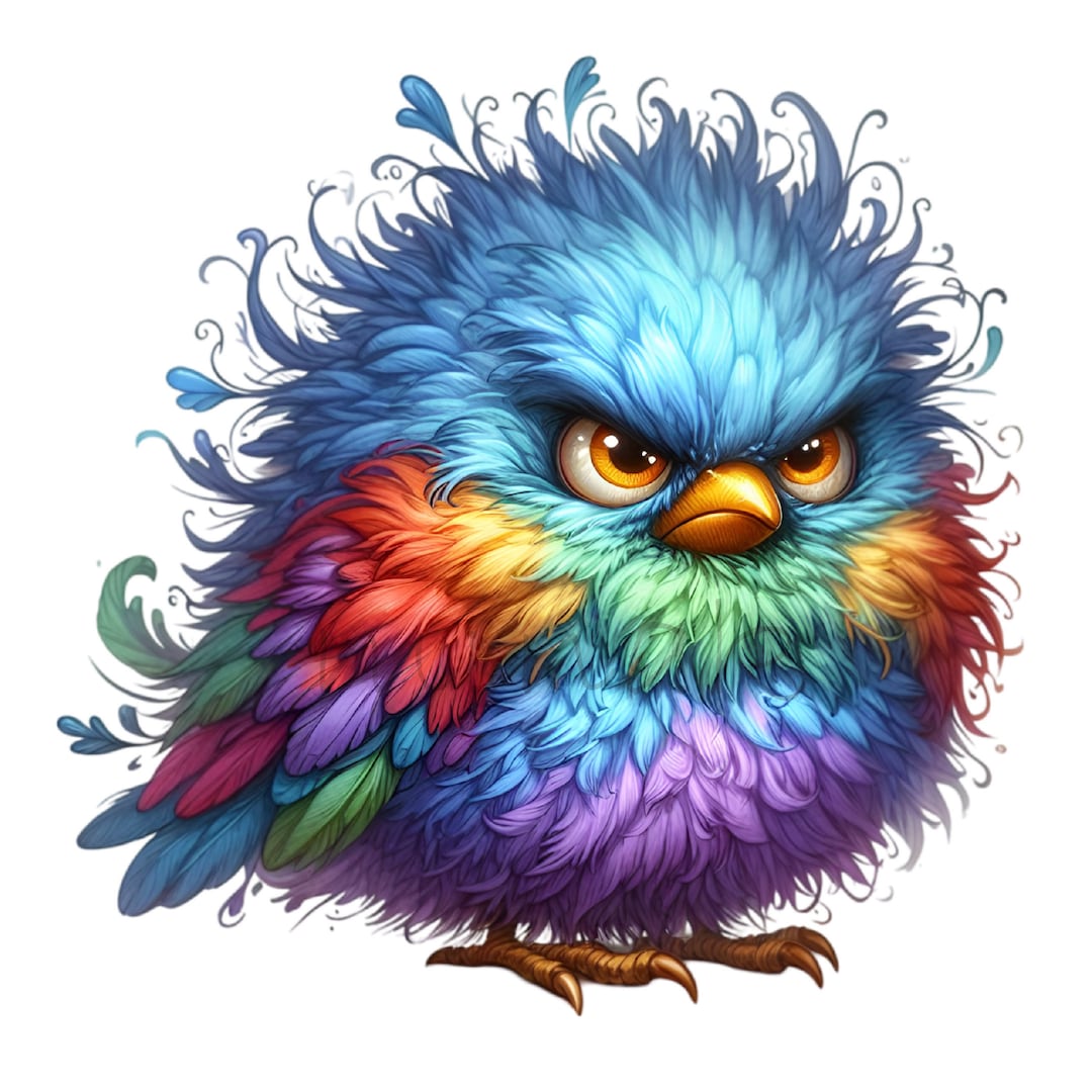 15 Colorful Rainbow Bird Clipart, Vibrant Feathered Bird PNG, Fantasy ...