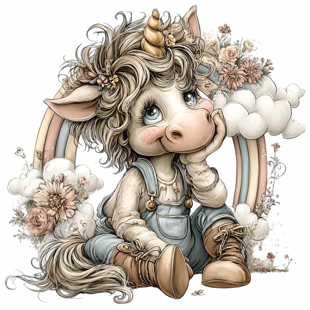 15 PNG Unicorn Rainbow Clipart – Cute Baby Unicorn – Fantasy Animal ...