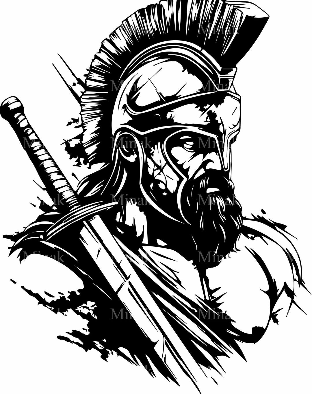 6 SVG Spartan Warrior SVG Cut File Ancient Fighter With Sword and ...