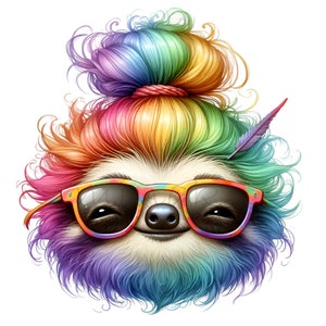 Sloth Png, Sloth Clip Art, Cute Sloth, Sloth Clipart, Rainbow ...