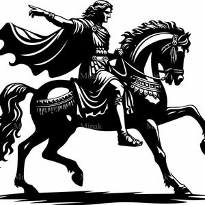 5 SVG Alexander the Great SVG – Historical Warrior on Horse Clipart ...