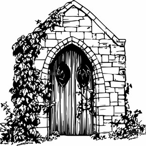 4 Gothic Arch Door SVG, Haunted Castle Gate Cut File, Rustic Ivy ...