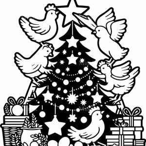 7 SVG Christmas Chicken SVG – Farm Animal Tree Cut File – Funny Holiday ...