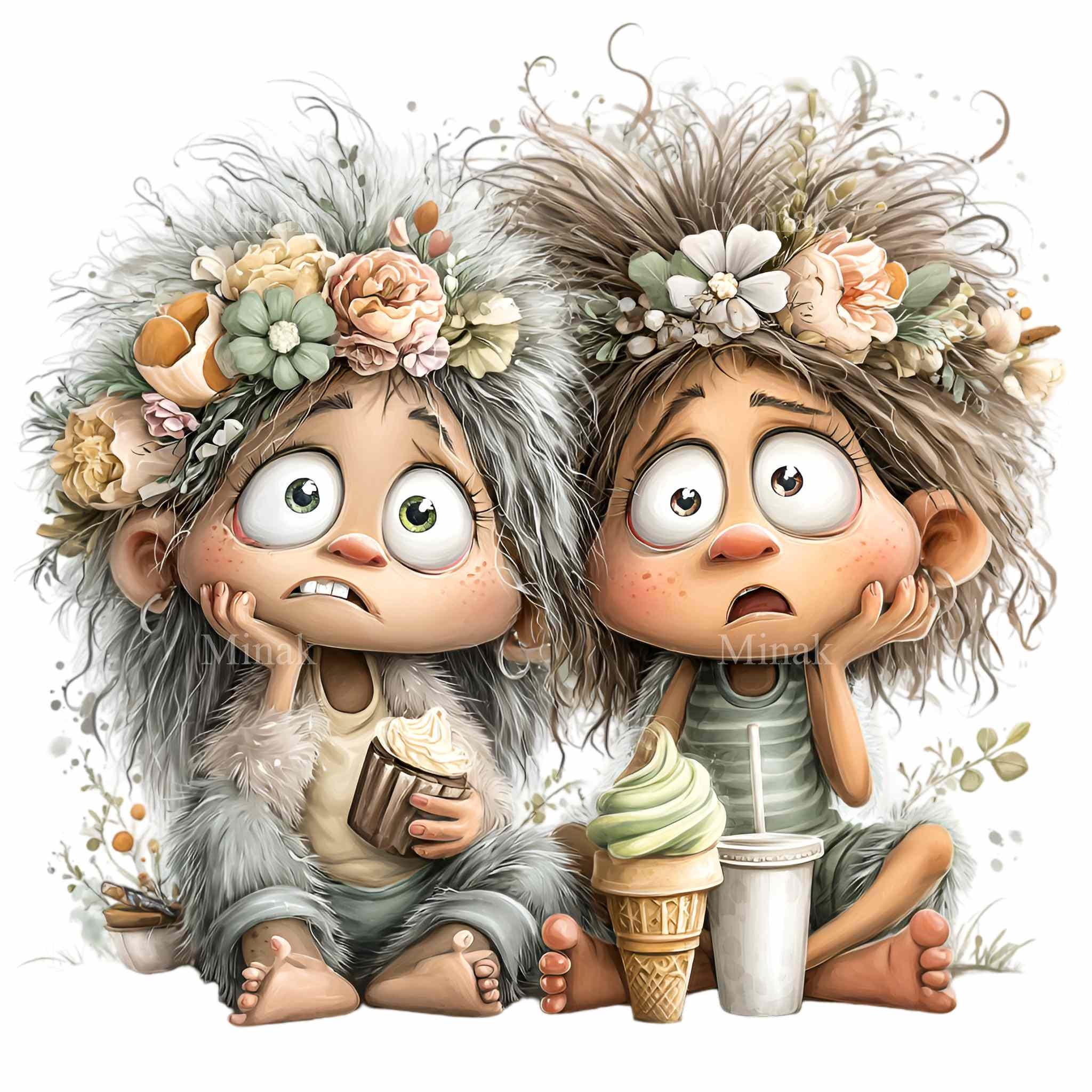 15 PNG Ice Cream Monsters – Cute Monster PNG Clipart – Digital Download ...