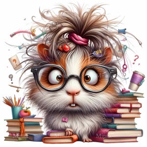 12 PNG School Guinea Pig Clipart – Cute Nerdy Guinea Pig PNG – Back to ...