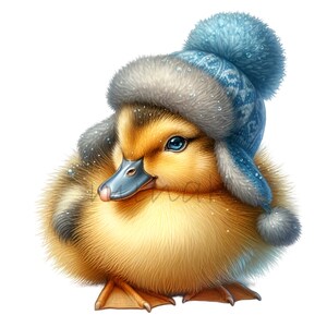Winter Duckling Clipart Adorable Duck Illustration 12 PNG Perfect for ...