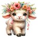 Lamb Clipart, 12 PNG Watercolor Sheep Spring Easter Card Making, Baby ...