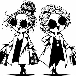 5 SVG Luxury Shopping Girls Fashion Woman Silhouette Vector - Etsy