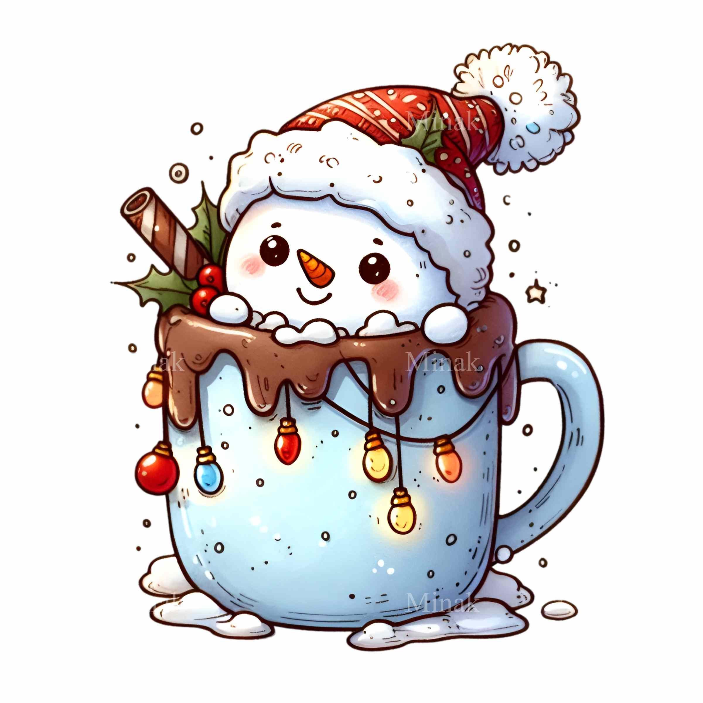 19 PNG Snowman in Cocoa Mug Clipart – Cute Christmas Hot Drink PNG ...