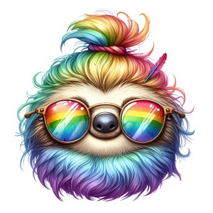 Sloth Png, Sloth Clip Art, Cute Sloth, Sloth Clipart, Rainbow ...