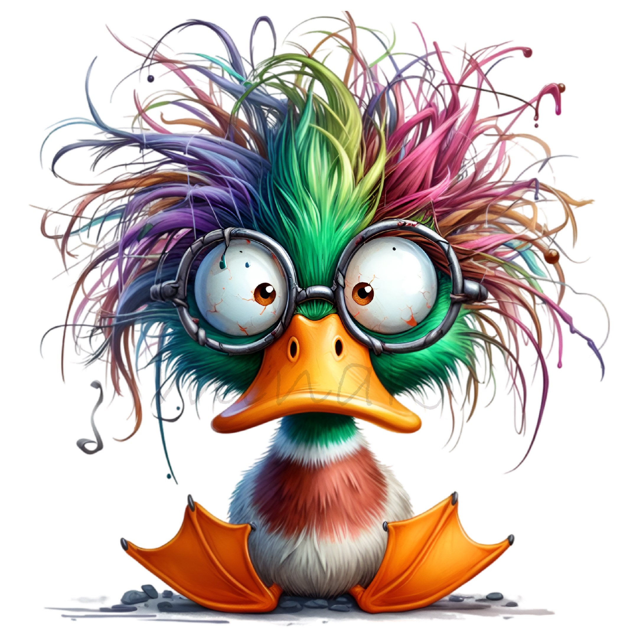 12 PNG Messy Bun Duck, Funny Mallard Clipart, Quirky Bird, Chaotic ...