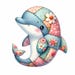 12 Patchwork Dolphin PNG Clipart, Cute Floral Dolphin With Buttons and ...