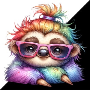 Sloth Png, Sloth Clip Art, Cute Sloth, Sloth Clipart, Rainbow ...