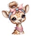 Giraffe Clip Art, Messy Bun Clipart, 10 PNG Cute Baby, Giraffe Girl ...