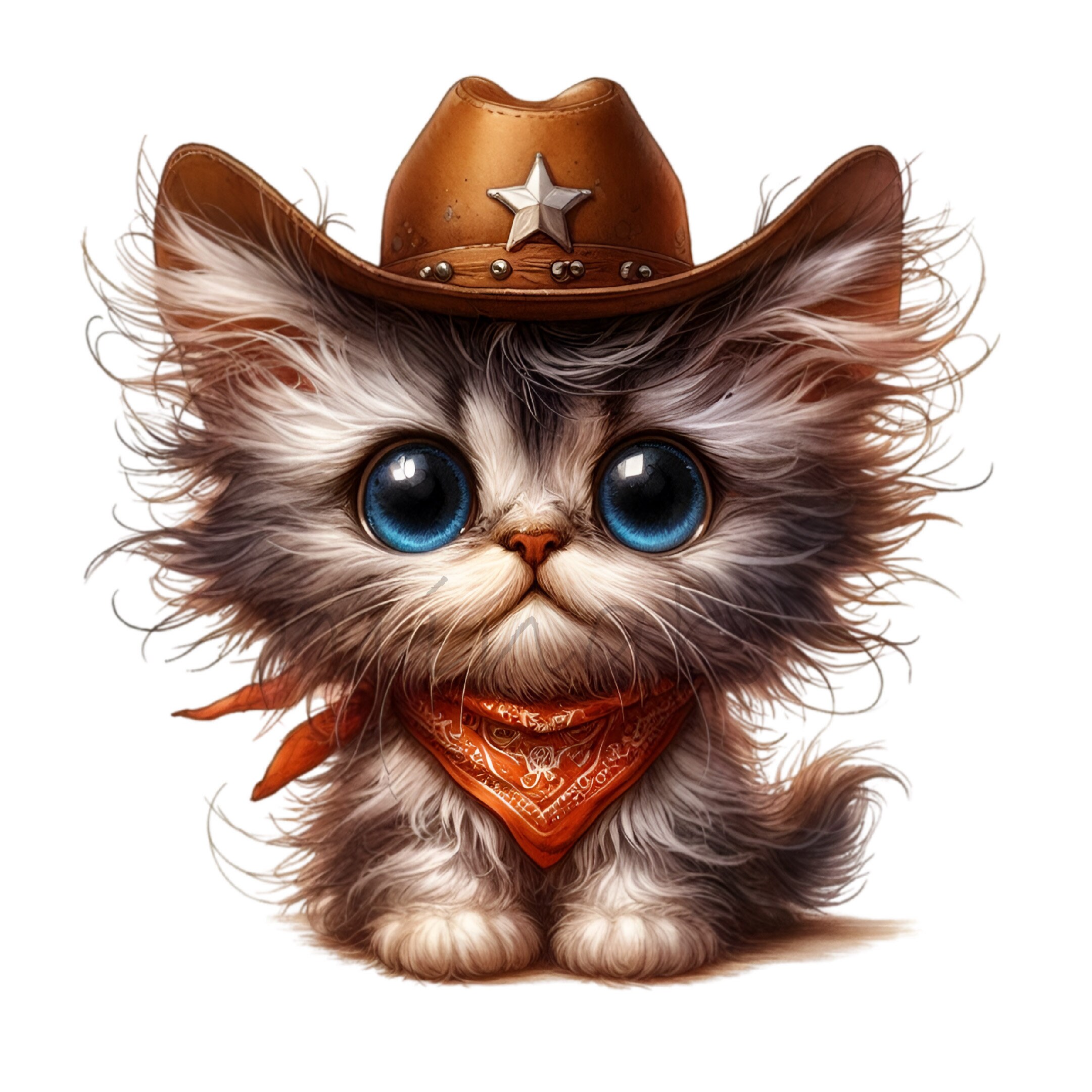 12 PNG Cowboy Cat Clipart – Western Kitten Illustration for T Shirts ...