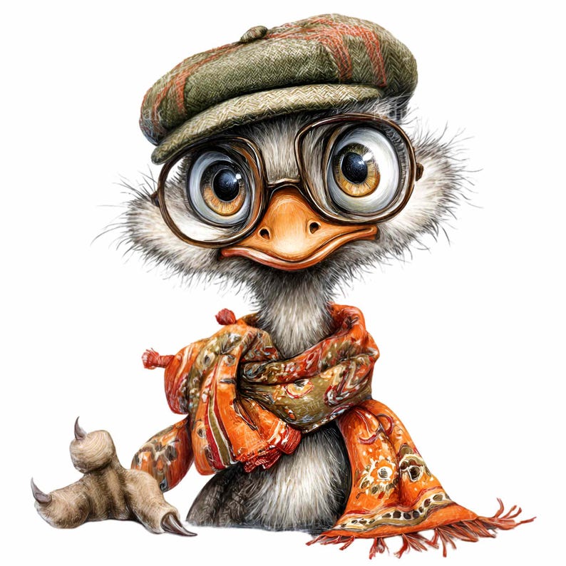 12 PNG Funny Cartoon Ostrich – Fall Bird PNG – Silly Animal With ...