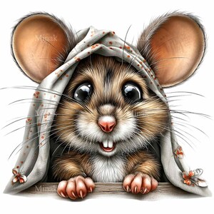 14 PNG Mouse Clipart Storybook Illustration – Whimsical Woodland Animal ...