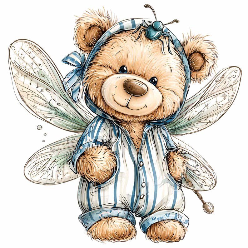 17 PNG Insect Bear Clipart – Cute Bear With Wings PNG – Nature ...
