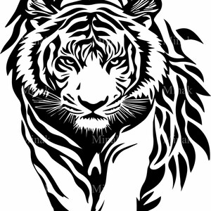 4 Majestic Tiger SVG, Wild Big Cat Cut File, Fierce Jungle Predator ...