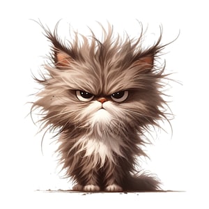 Grumpy Cat Clipart PNG, 15 Funny and Adorable Fluffy Cat, Perfect for ...