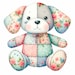 Patchwork Puppy PNG Clipart | 14 Cute Quilted Dog Illustration | Floral ...