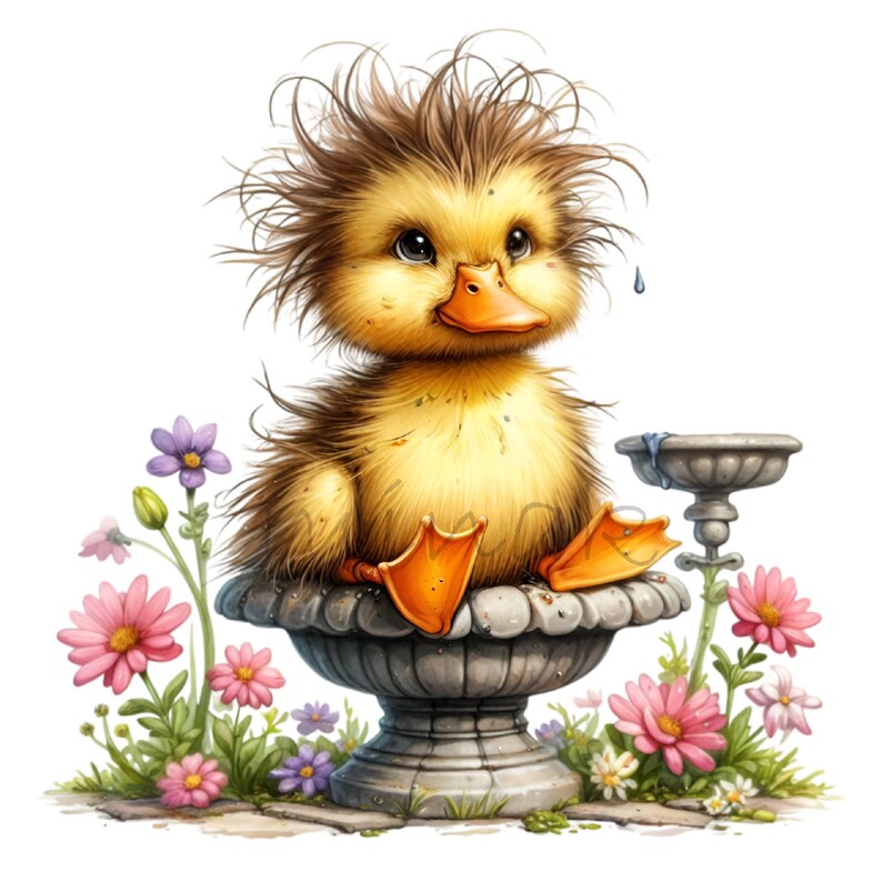 15 PNG Cute Duckling PNG Clipart – Adorable Baby Duck in Fountain ...