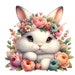 Floral Bunny PNG Clipart 12 Cute Bunny With Flower Crown Adorable ...