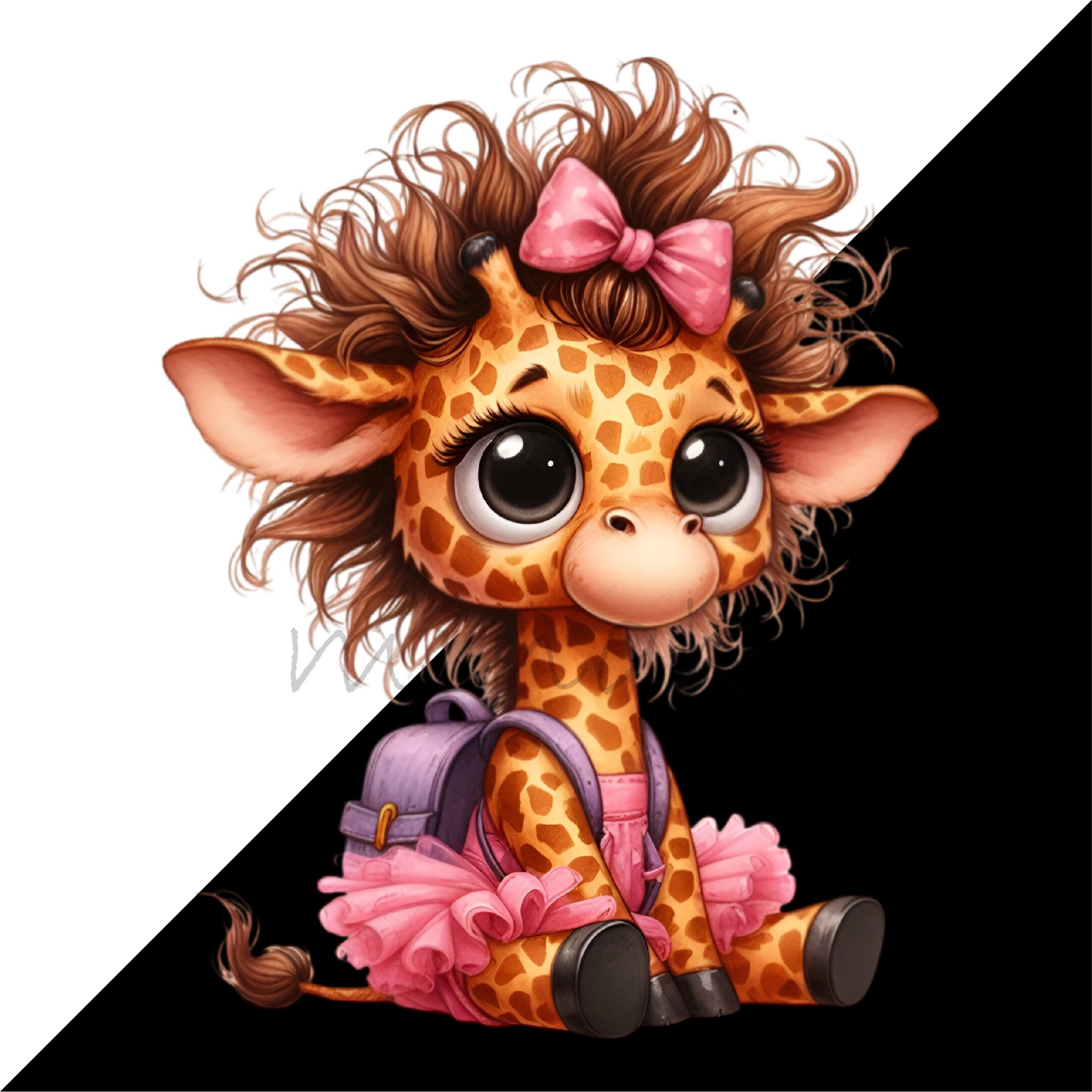 14 PNG School Giraffe Clipart – Back to School Giraffe Art With ...